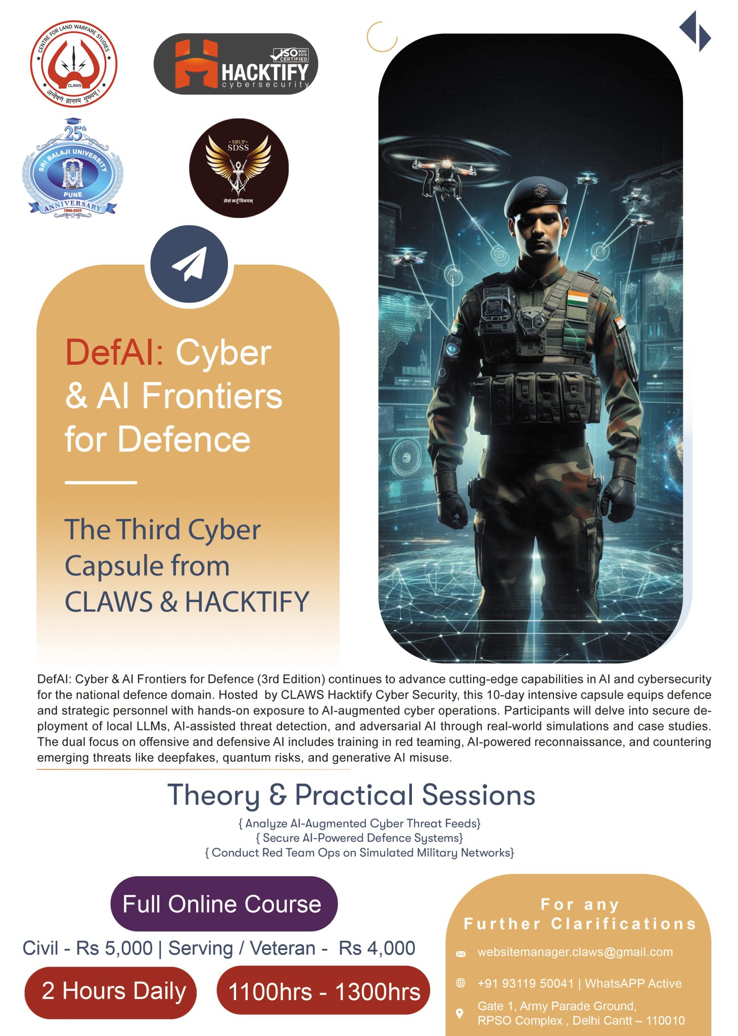 DefAI: Cyber & AI Frontiers for Defence | The Third Cyber Workshop from CLAWS & HACKTIFY – CLAWS